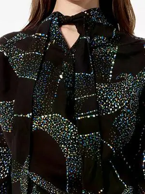 Balenciaga Printed Tie Neck Blouse