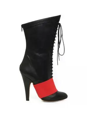 Givenchy Contrast Panel Lace-up Boots - Black