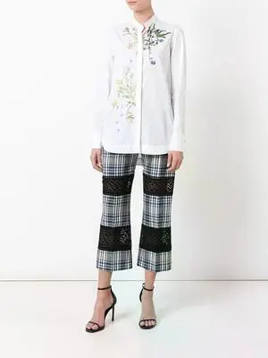 Alexander McQueen Plaid Lace-panelled Cropped Trousers
