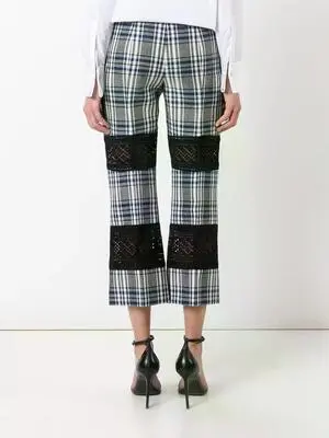 Alexander McQueen Plaid Lace-panelled Cropped Trousers