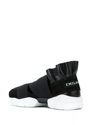 Emilio Pucci Leather Strap Slip-on Sneakers