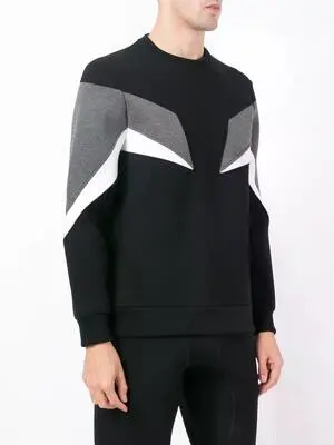 Neil Barrett Geometric Paneled Sweatshirt - Black