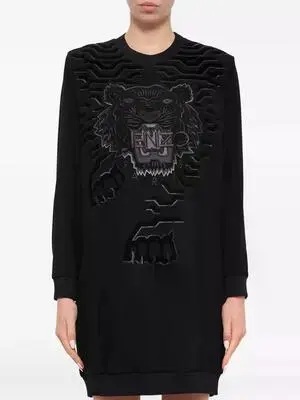 Kenzo Tiger Motif Jumper Dress - Black