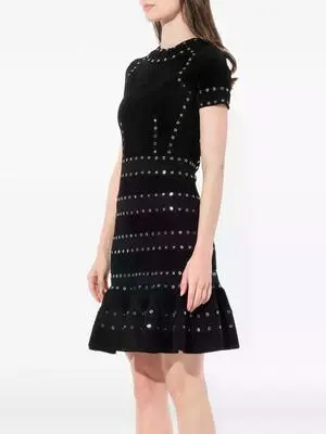 Alexander McQueen Embellished Round Neck Dress
