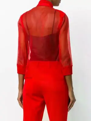 Givenchy Sheer Frill Fitted Shirt
