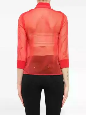 Givenchy Sheer Frill Fitted Shirt