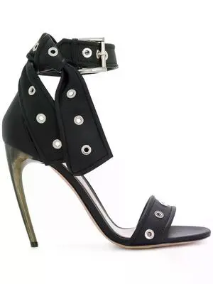 Alexander McQueen Horn Heel Sandals - Black