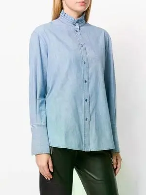 Alexander McQueen Light Cotton Ruffle Collar Shirt