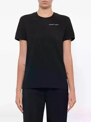 Off-White Logo Embroidered T-shirt - Black