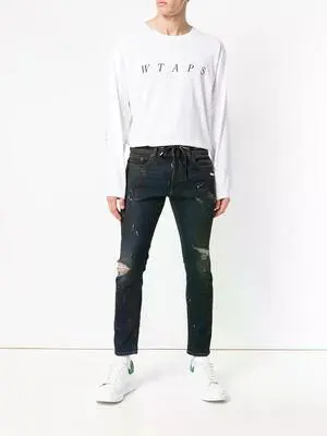 Off-White Paint Print Skinny Jeans