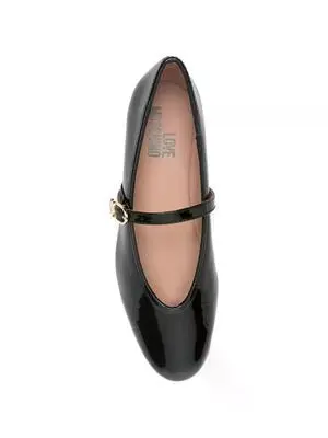 Moschino Patent Finish Foldable Ballet Flats