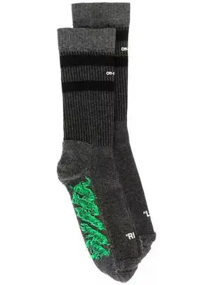 Off-White Striped Socks - Black