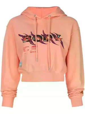 Heron Preston Printed Crop Hoodie - Pink