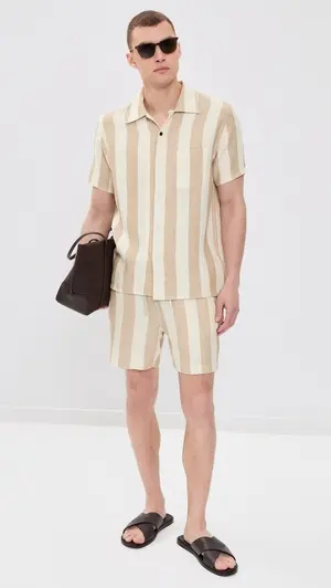 KARDO Olbia Handloom Striped Cotton Shorts