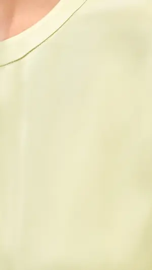 LE BOP Chandler Satin Tee With Crew Neck And Keyhole Back - Honeydew