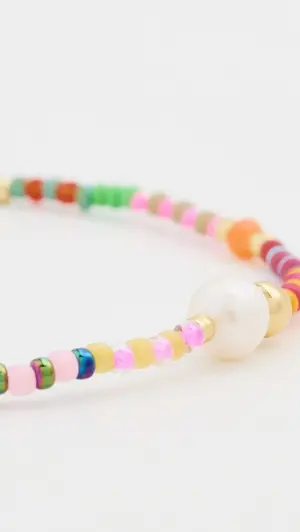 Anni Lu Freshwater Cultured Pearl And Jade Beaded Bracelet - Confetti