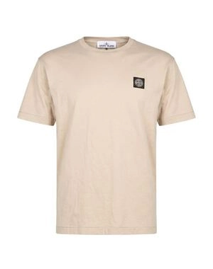 Stone Island Man T-shirt Sand Size S Cotton Sand