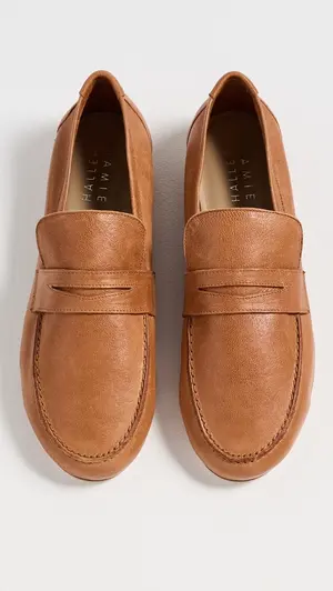 JAMIE HALLER The Unlined Penny Loafers - Cuoio