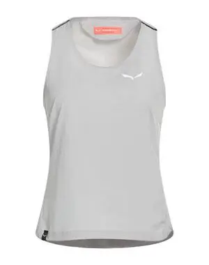 SALEWA Recycled Polyamide & Elastane Blend Sleeveless Tank Top - Grey