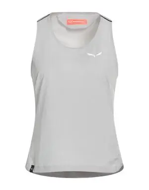 SALEWA Recycled Polyamide & Elastane Blend Sleeveless Tank Top - Grey