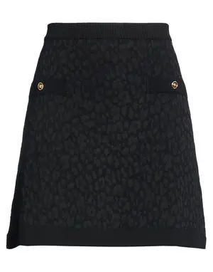 Versace Leopard Print Flared Knit Mini Skirt