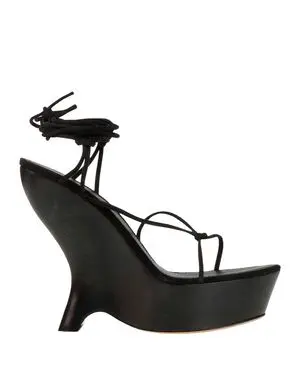 FERRAGAMO Suede Wedge Sandals With Lace-up Ankle Ties
