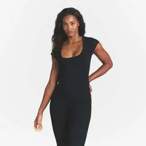 SKIMS Refined Knit Scoop Neck Cap Sleeve Top