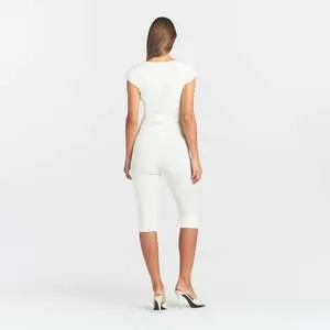 SKIMS Ribbed Knit Capri Pants - Egret