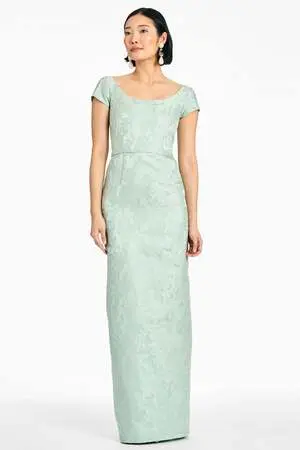 Sachin & Babi Grace Column Gown - Celadon