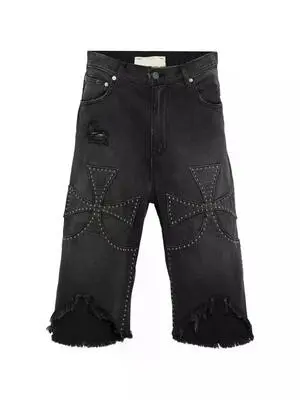 SEKRIT Studded Denim Shorts