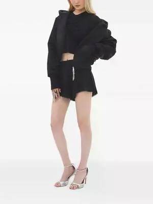 AREA Crystal-embellished Ruched Top