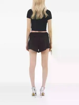 AREA Crystal-embellished Ruched Top