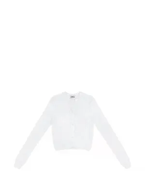 AREA Crystal-embellished Cardigan - White