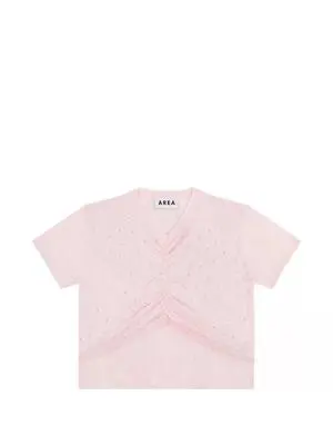 AREA Crystal-embellished Ruched Top
