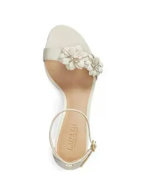 Ralph Lauren Allie Floral-embellished Leather Sandals