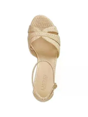 Ralph Lauren Nellie Raffia Wedge Espadrilles