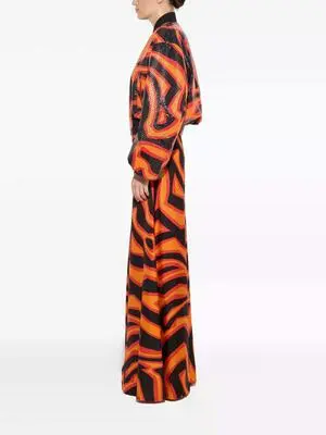 Emilio Pucci Labirinto Print Silk Palazzo Pants