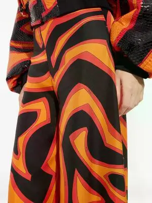 Emilio Pucci Labirinto Print Silk Palazzo Pants