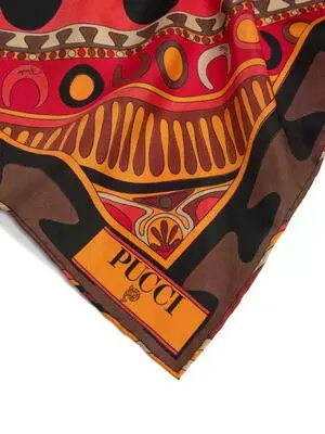 Emilio Pucci Soleil-print Small Carrè Scarf - Black