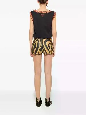 Emilio Pucci Sleeveless Cotton T-shirt With Printed Detail
