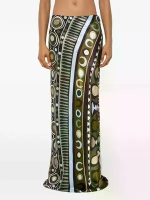 Emilio Pucci Soleil Print Satin Maxi Skirt