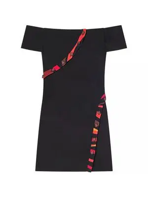 Emilio Pucci Off-shoulder Dress With Fabric-covered Buttons