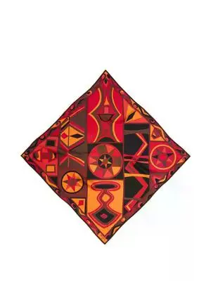 Emilio Pucci Bongo-print Silk Carrè Scarf - Red