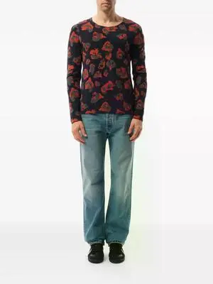 LANVIN Leopard Jacquard Raw-edge Sweater