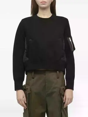 Sacai Sponge Sweat Nylon Twill Sweater
