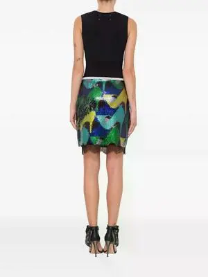 LANVIN Sequin-embellished Printed Skirt