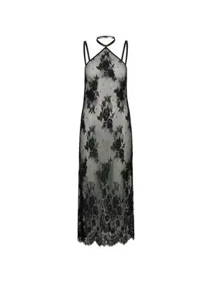 ALMAZ High Noon Floral-lace Midi Dress - Black