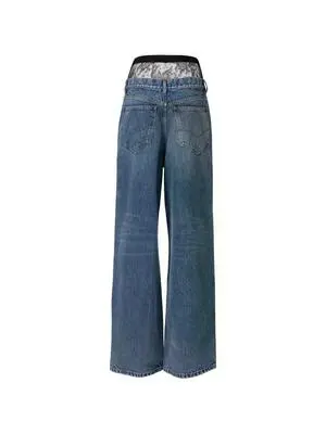 ALMAZ Disclose Lace-panel Jeans