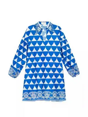 Malìparmi Broderie Anglaise Mini Dress - Blue