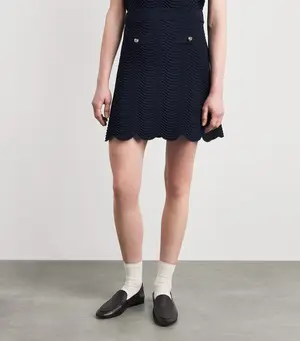 Sandro Knitted Mini Skirt - Blue